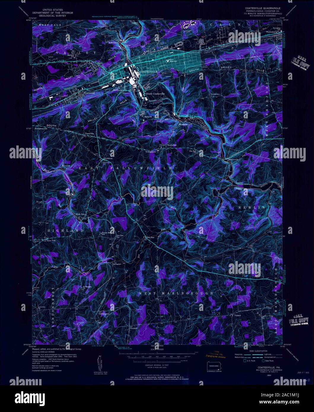 Coatesville map hi-res stock photography and images - Alamy