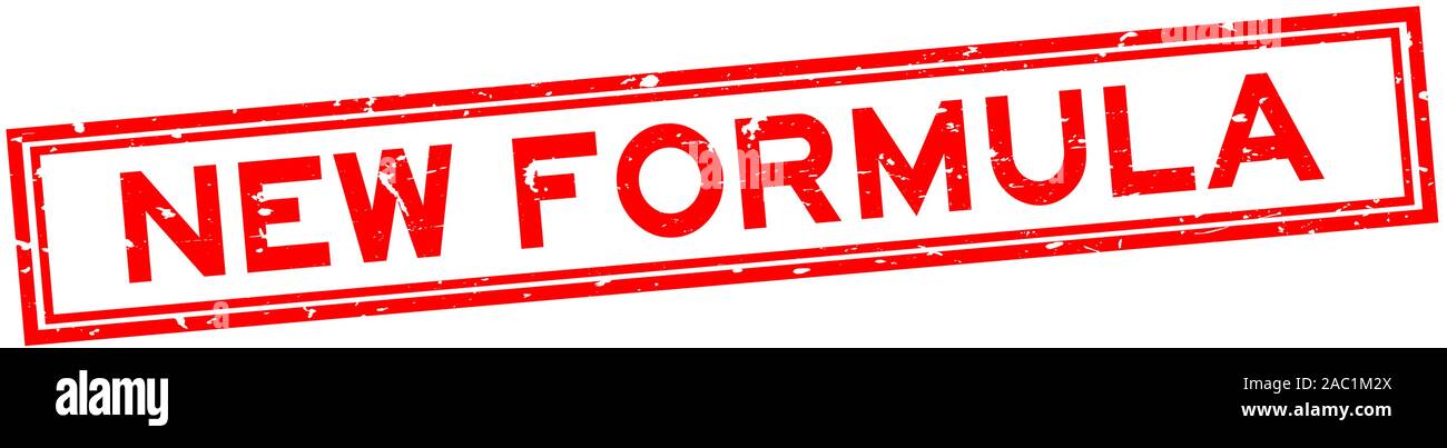 Grunge red new formula word square rubber seal stamp on white background Stock Vector Image ...