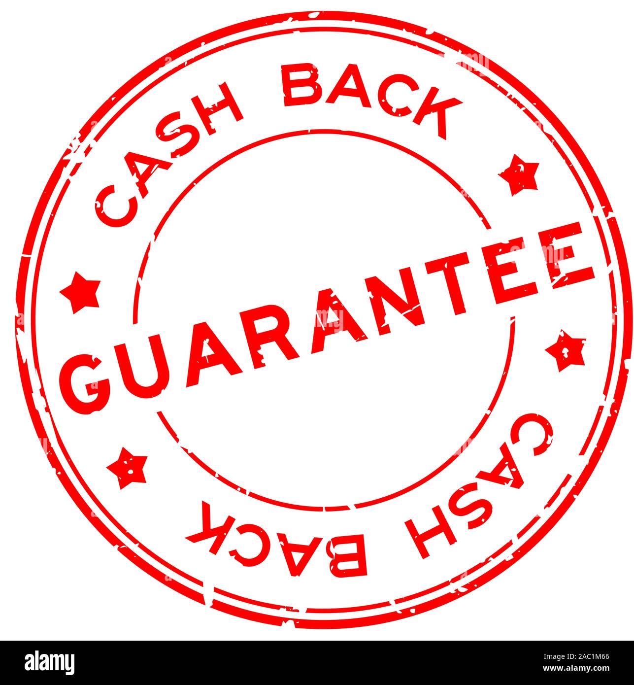 Grunge red guarantee cash back word round rubber seal stamp on white background Stock Vector ...
