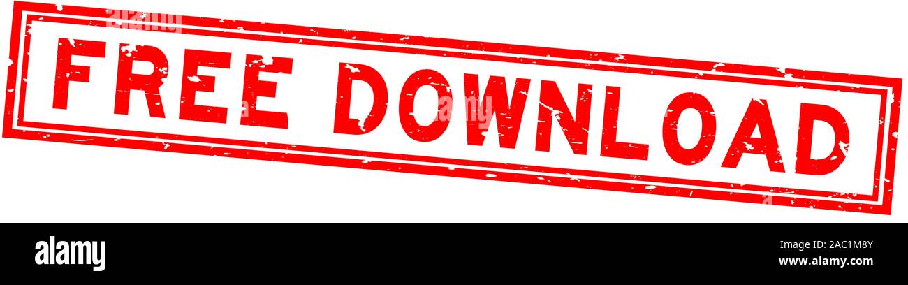 Grunge red free download word square rubber seal stamp on white background Stock Vector Image ...