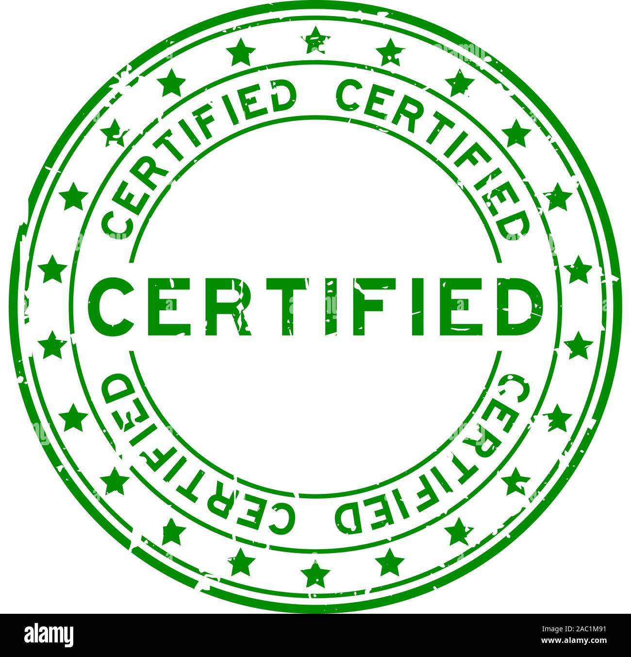 Grunge green certified word round rubber seal stamp on white background Stock Vector Image & Art ...
