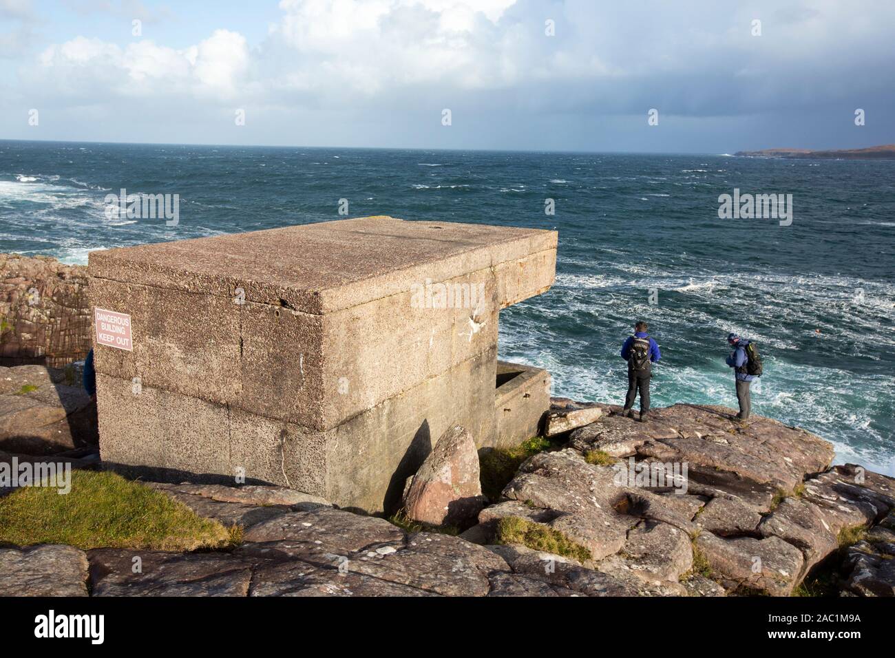 The second world war bunkers at Rubha nan Sasan on Loch Ewe, where anti ...