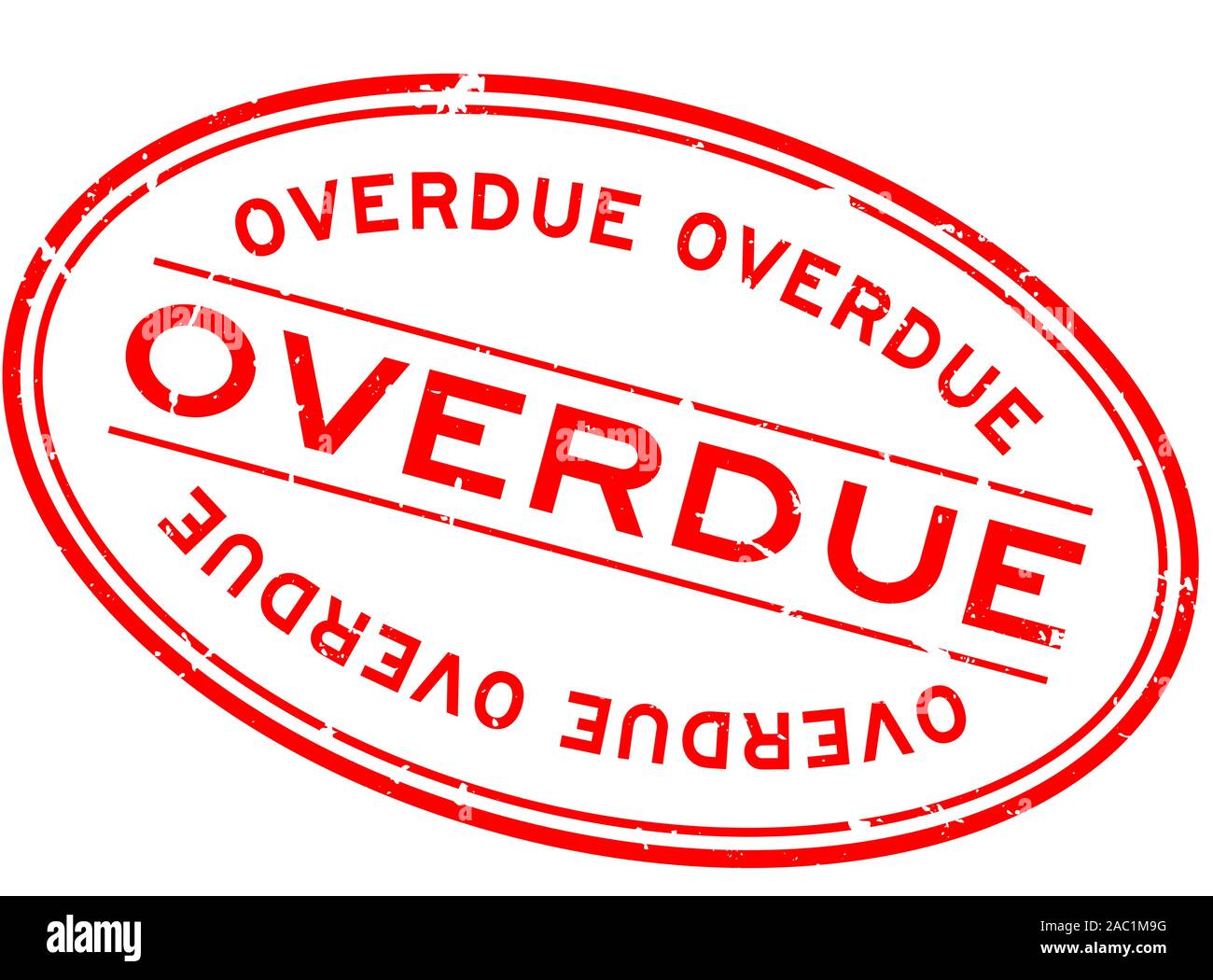Grunge red overdue word oval rubber seal stamp on white background Stock Vector Image & Art - Alamy