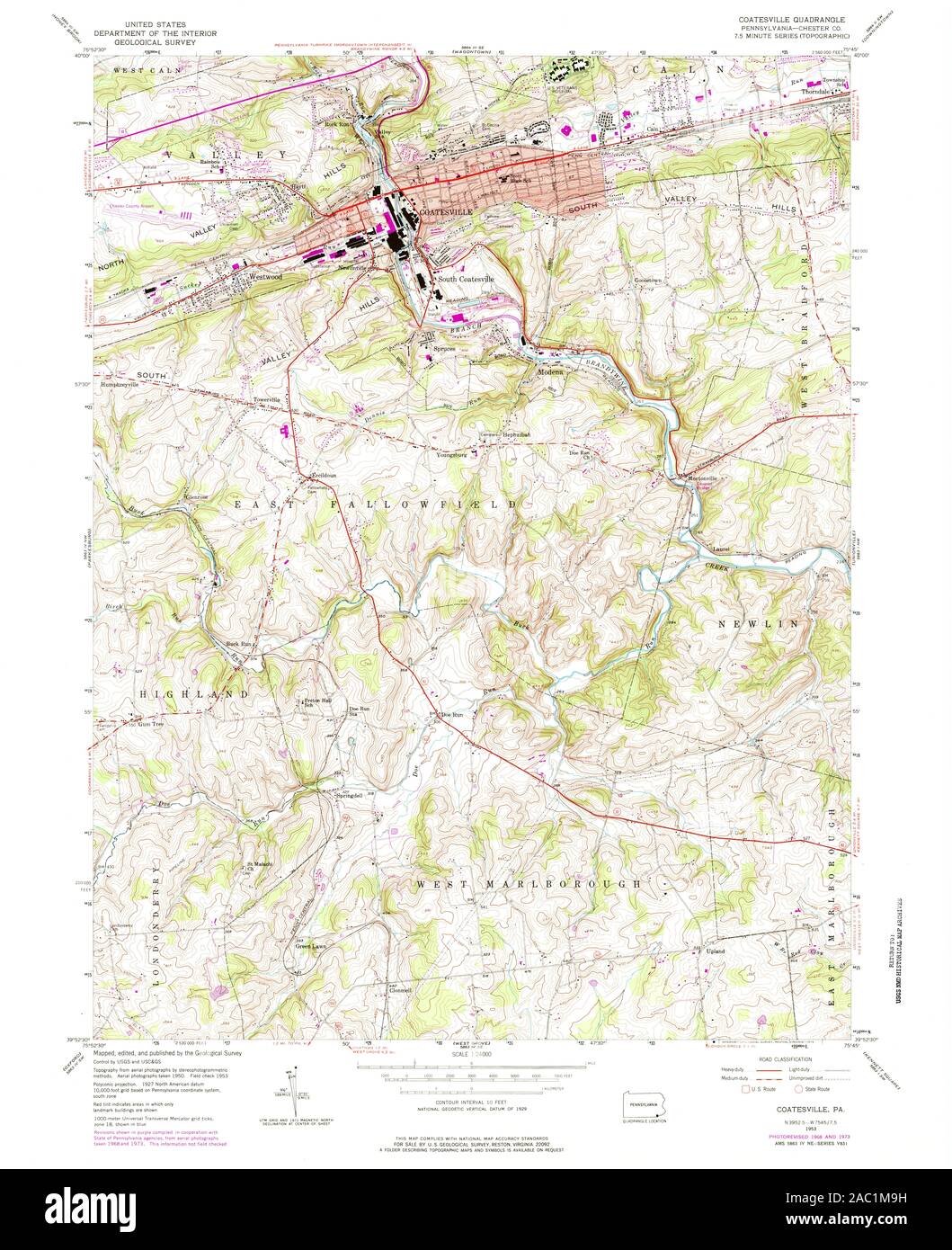 Coatesville map hi-res stock photography and images - Alamy