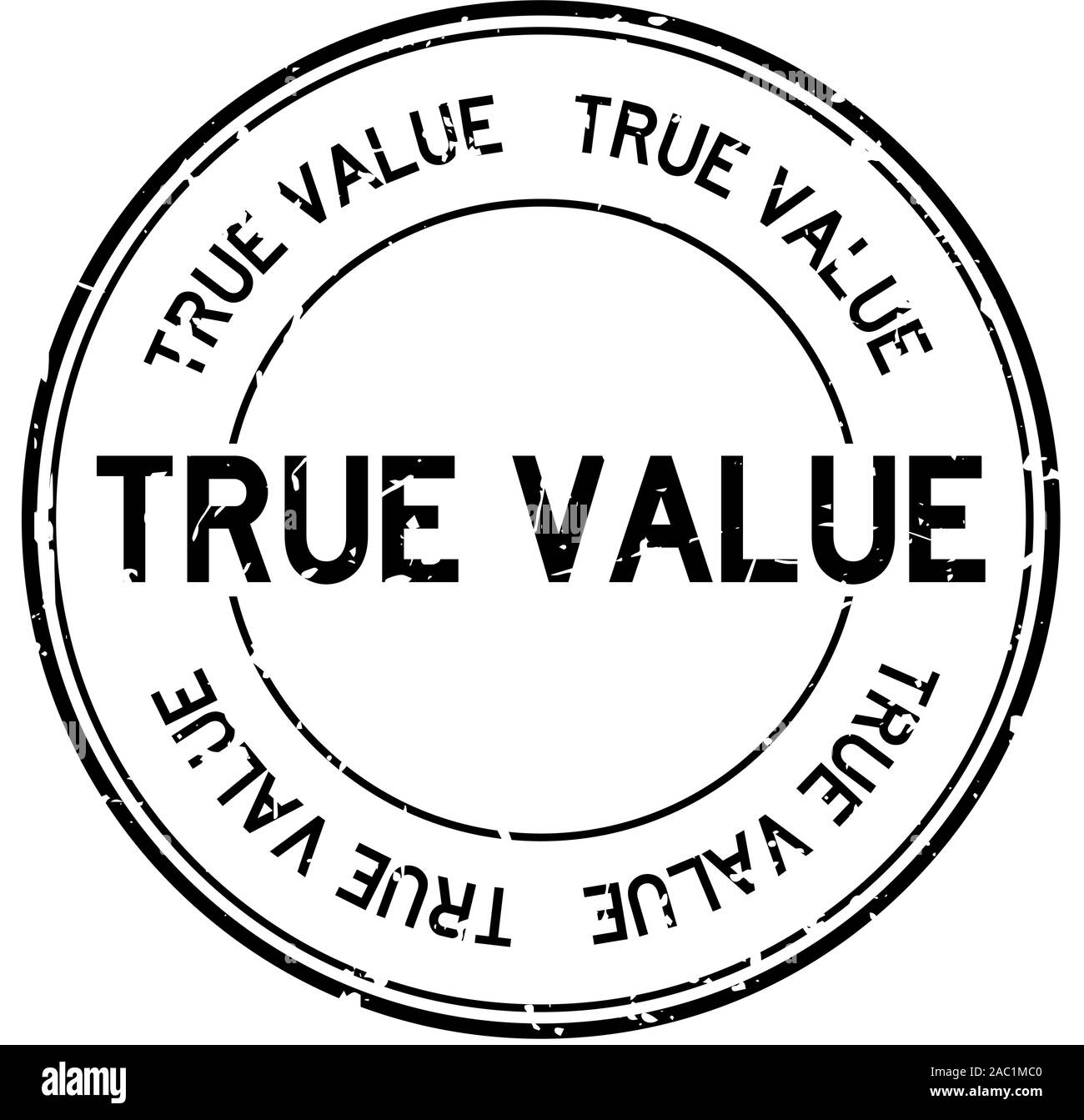 Grunge black true value word round rubber seal stamp on white background Stock Vector Image ...