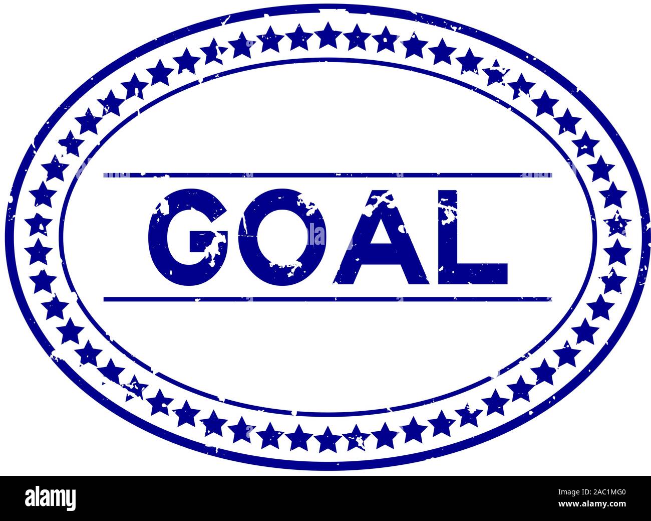 Grunge blue goal word oval rubber seal stamp on white background Stock ...