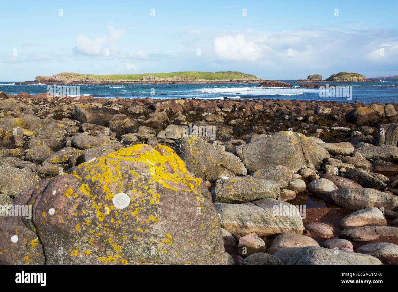 Eilean Furadh Mor at the entrance to Loch Ewe, Scotland, UK Stock Photo ...