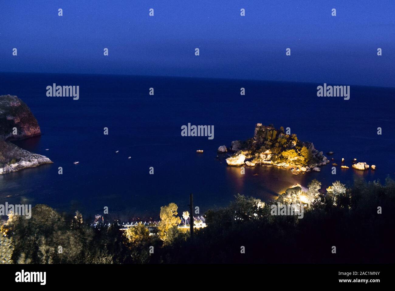 Night photography in Taormina, Italy, Sicily Stock Photo - Alamy