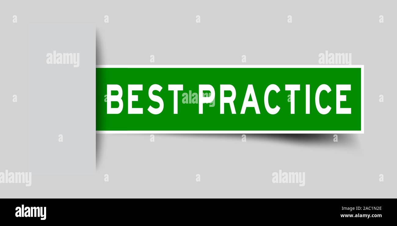 Label sticker green color in word best practice that inserted in gray ...