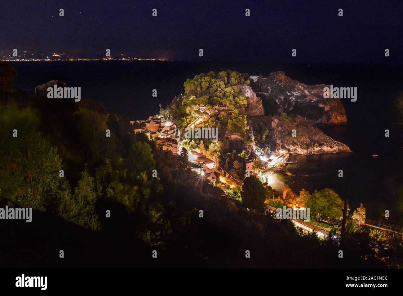Night photography in Taormina, Italy, Sicily Stock Photo - Alamy