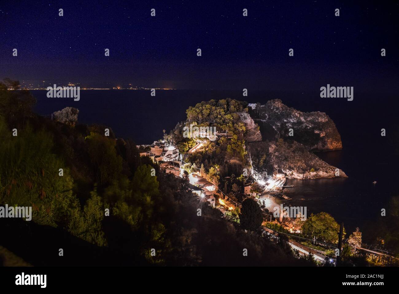 Night photography in Taormina, Italy, Sicily Stock Photo - Alamy