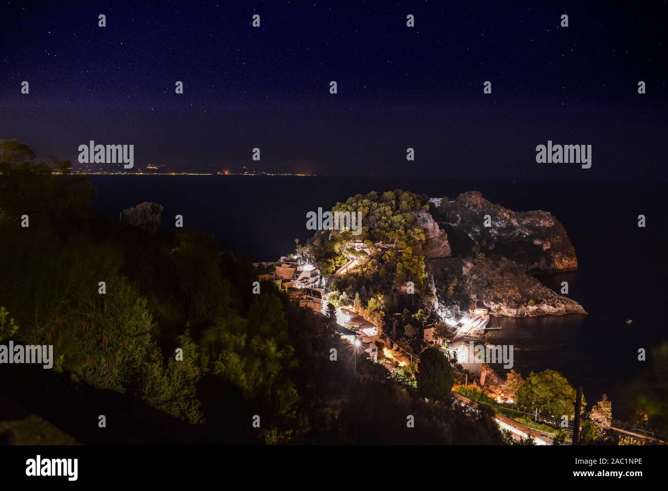 Night photography in Taormina, Italy, Sicily Stock Photo - Alamy