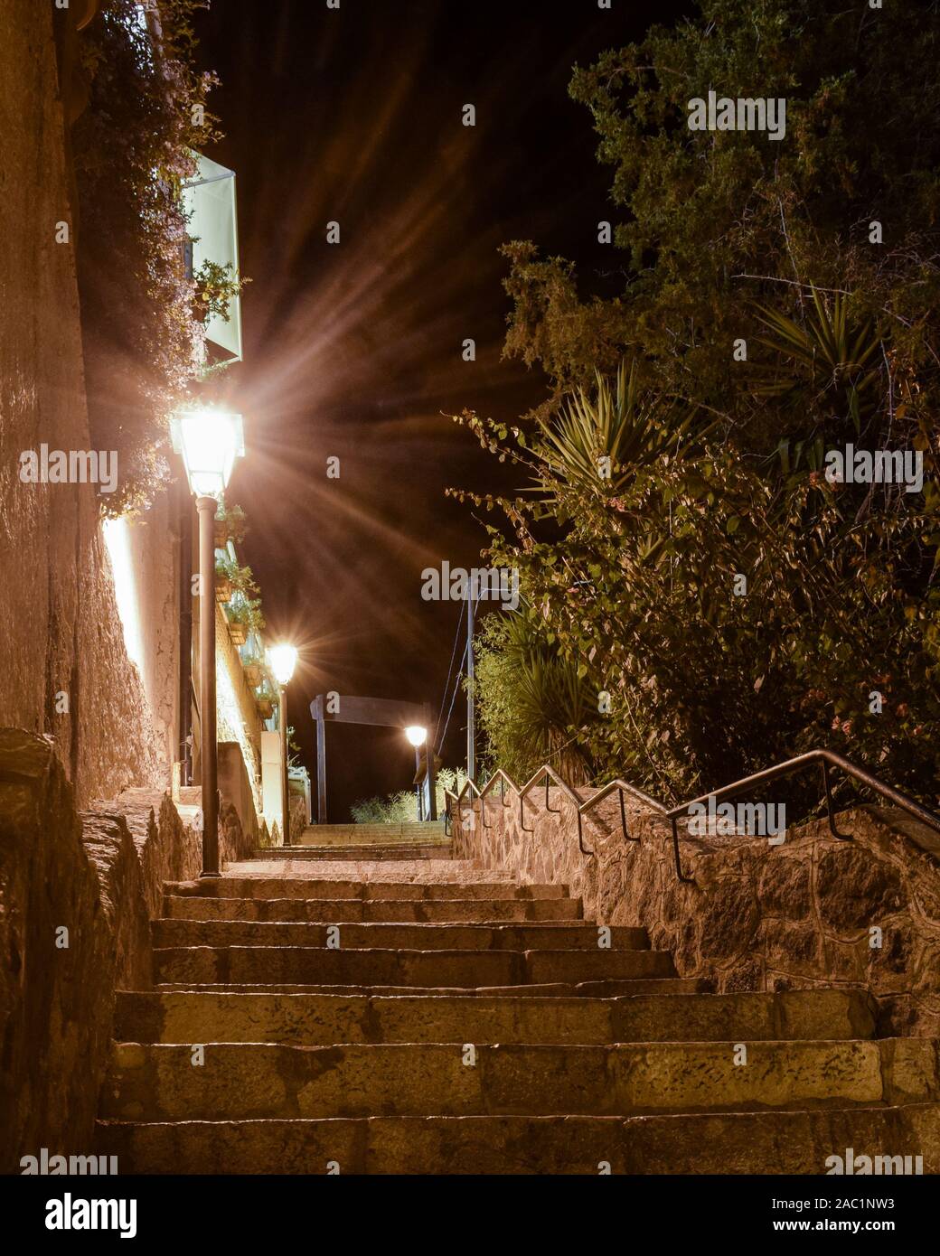 Night photography in Taormina, Italy, Sicily Stock Photo - Alamy