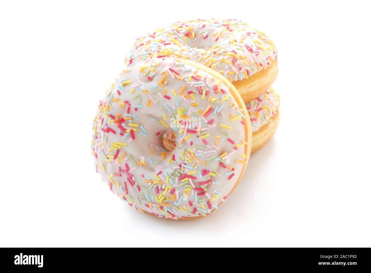 White Doughnuts Isolated On White Stock Photo - Alamy