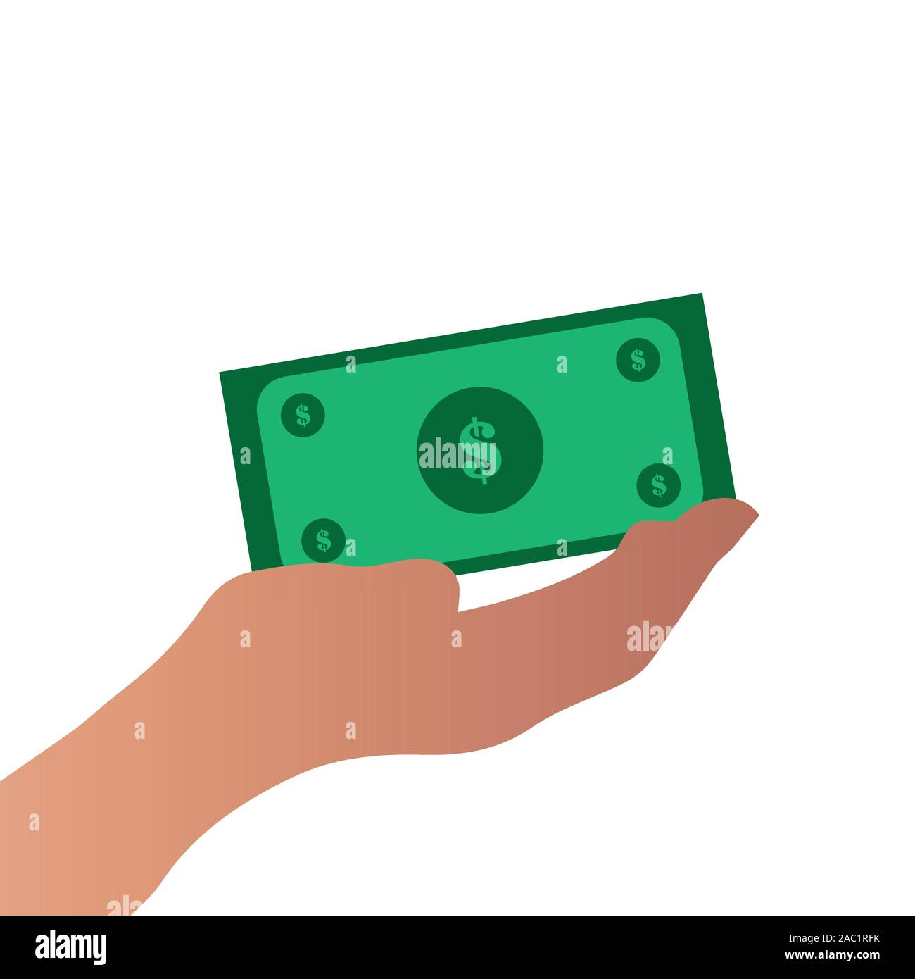 Hand holding mobile money Stock Vector Images - Alamy