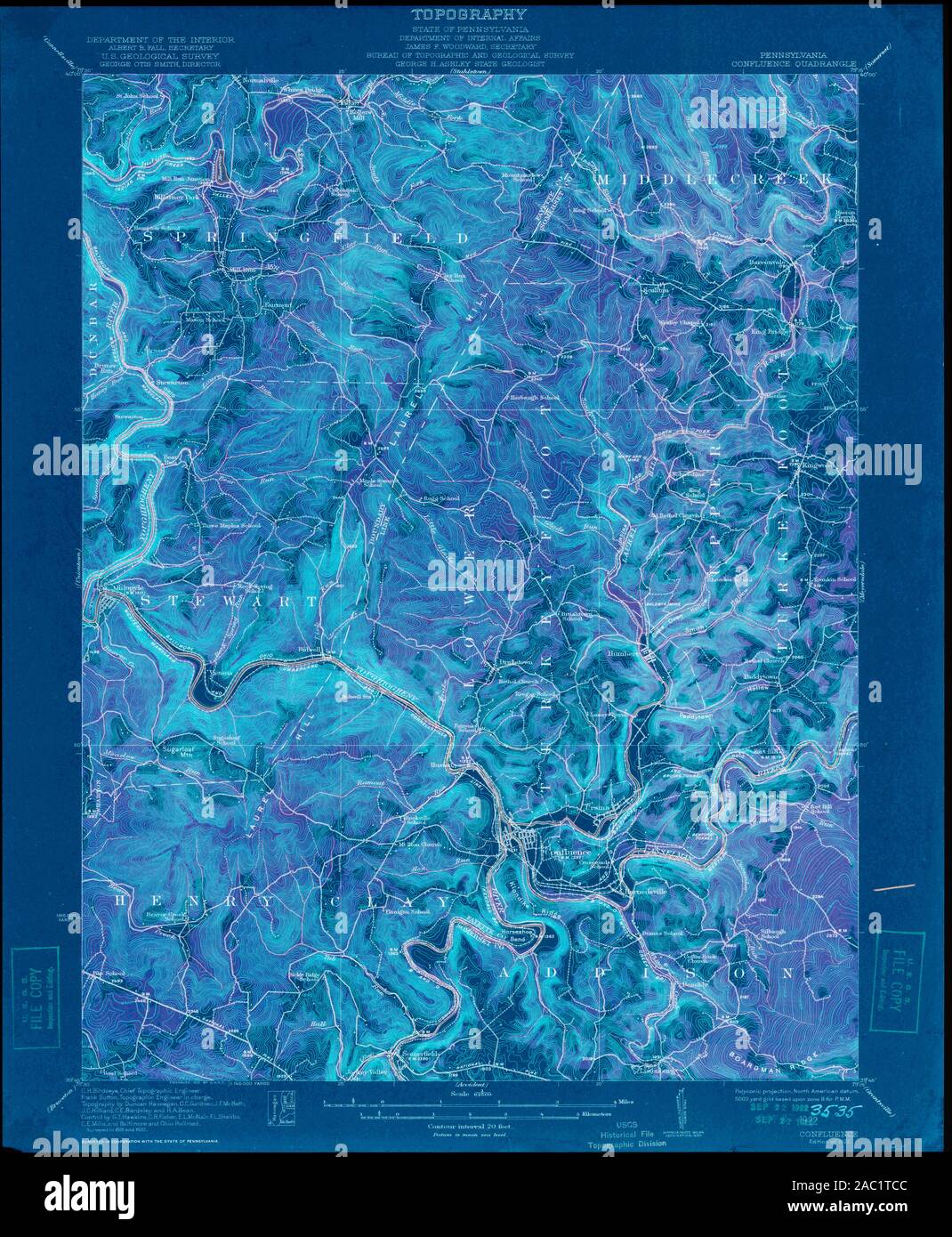 Confluence pennsylvania map hi-res stock photography and images - Alamy