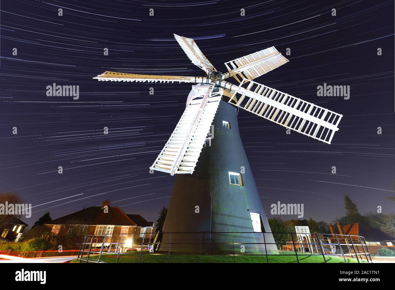 Holgate Windmill in Holgate, York, with an hour and a half of star ...
