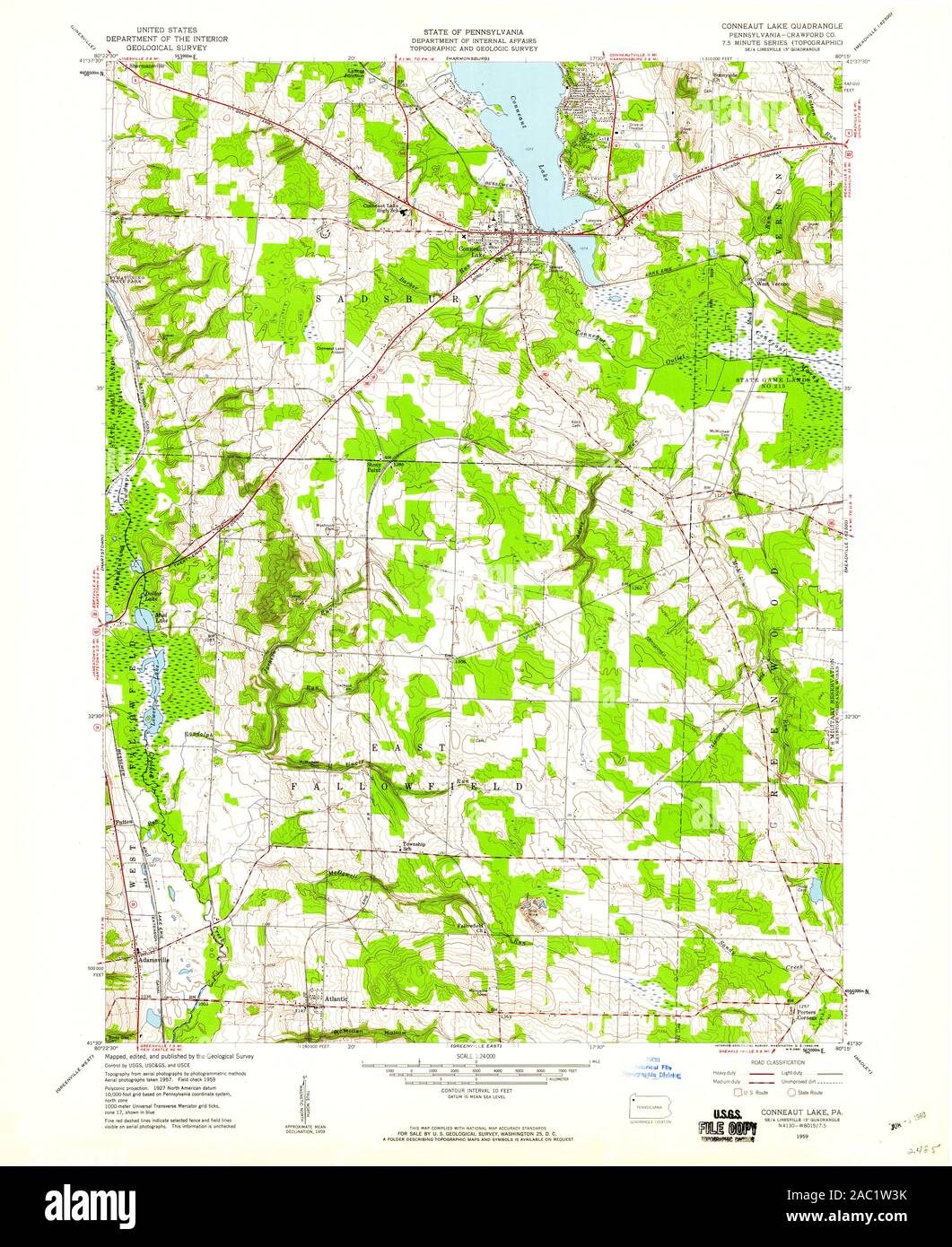 Map of conneaut lake hi-res stock photography and images - Alamy