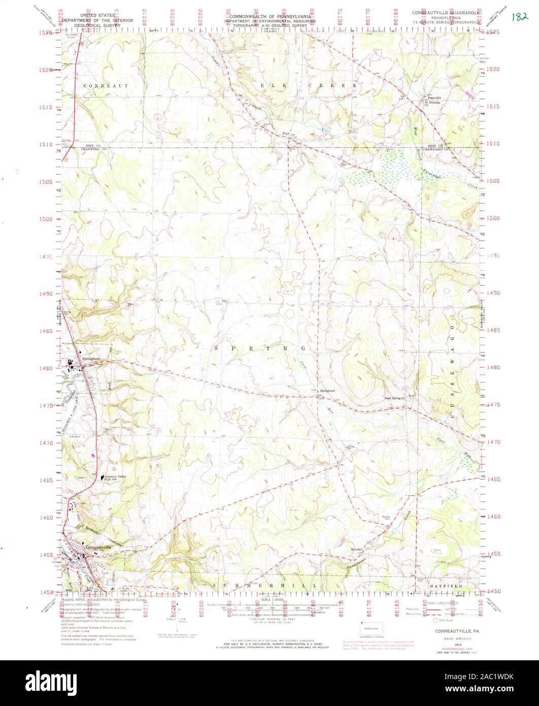 Map of conneautville Cut Out Stock Images & Pictures - Alamy