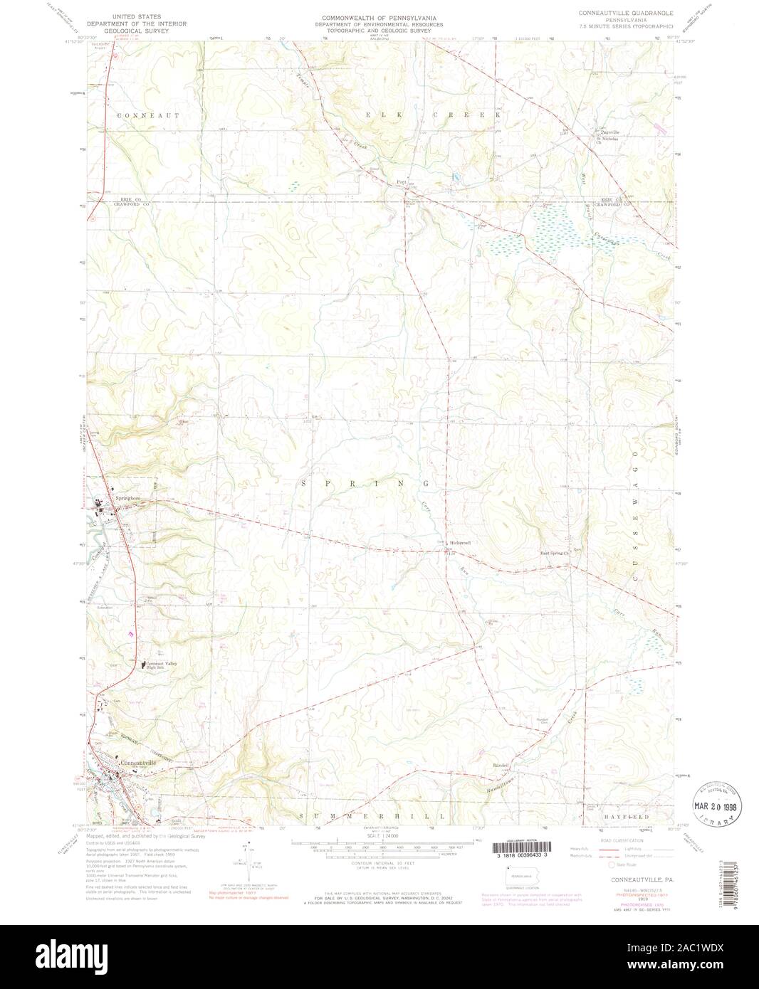 Map of conneautville Cut Out Stock Images & Pictures - Alamy