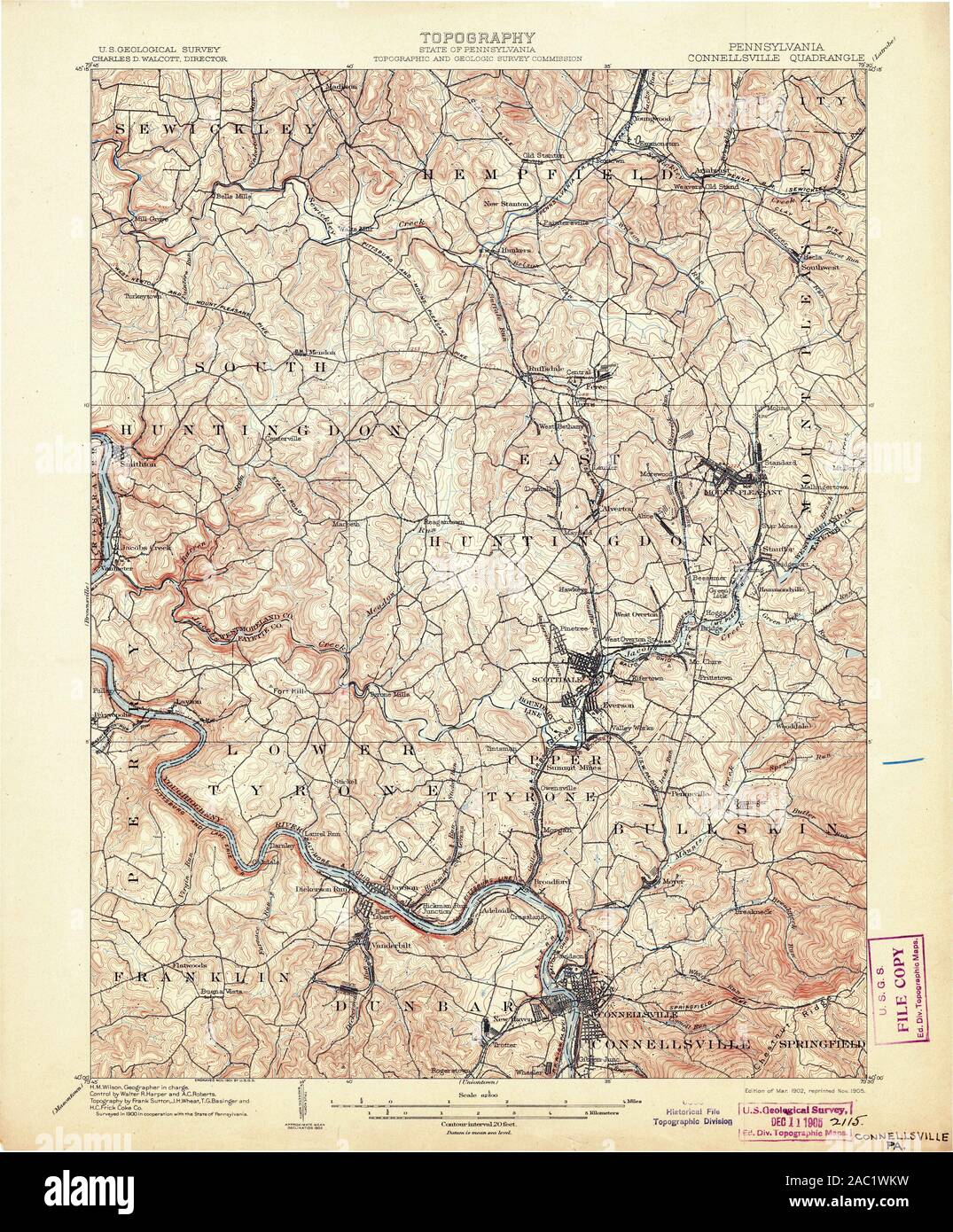 Map of connellsville hi-res stock photography and images - Alamy