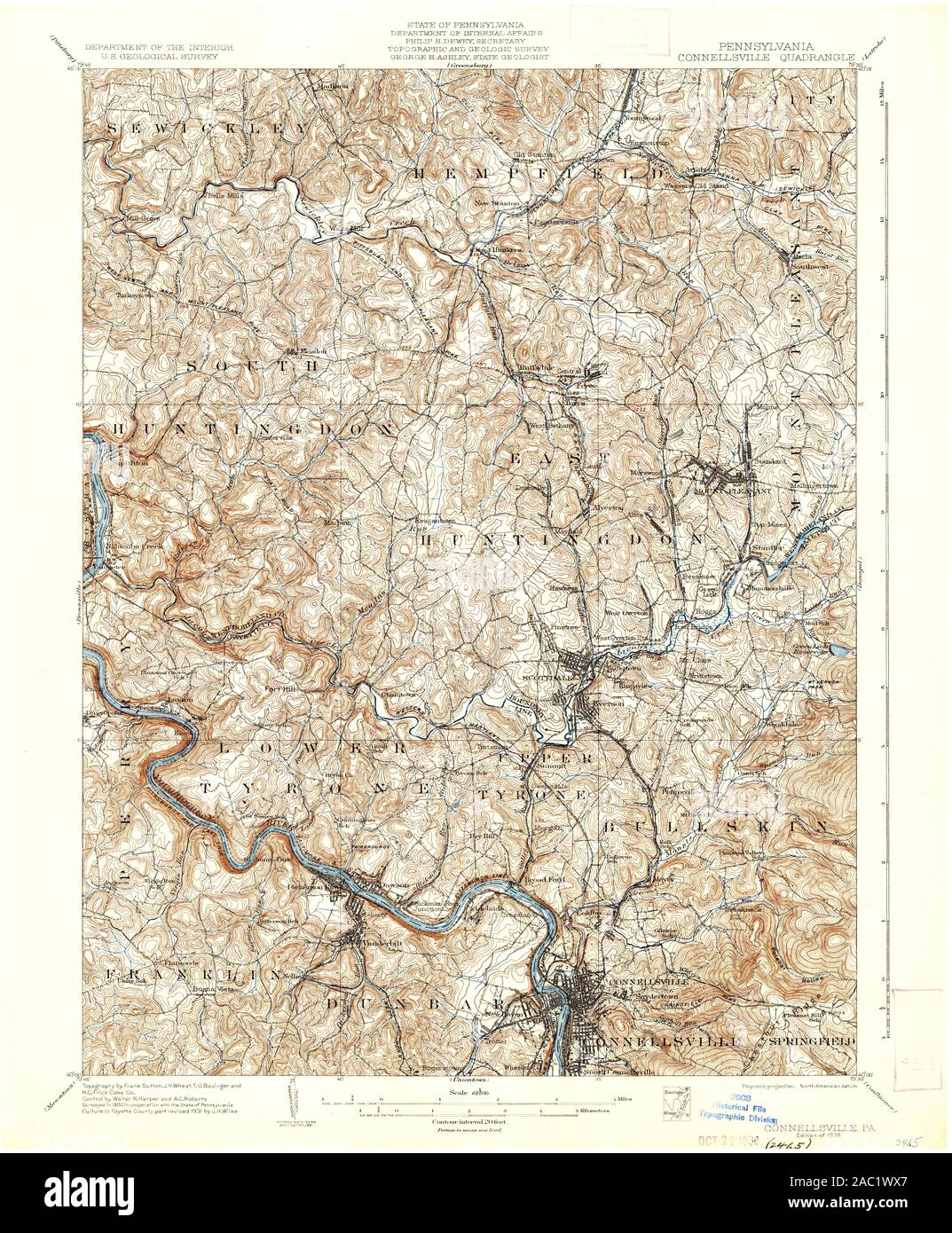 Map of connellsville hi-res stock photography and images - Alamy