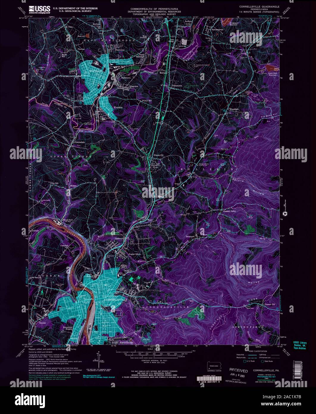 Map of connellsville hi-res stock photography and images - Alamy