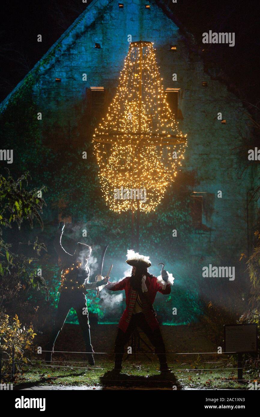 Peter Pan duels Captain Hook at the Peter Pan themed Spectacle of Light ...