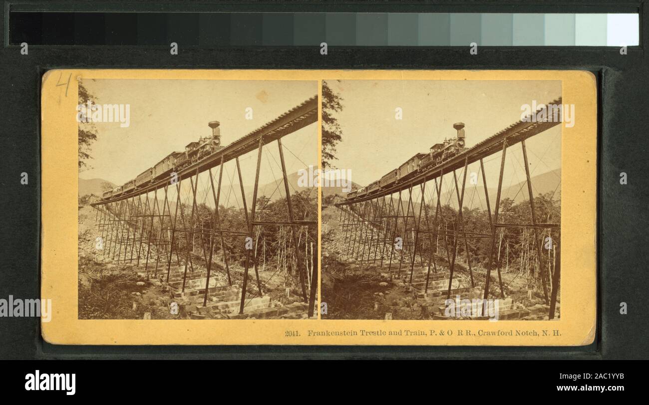 Frankenstein Trestle and Train, P & ORR, Crawford Notch, NH ...