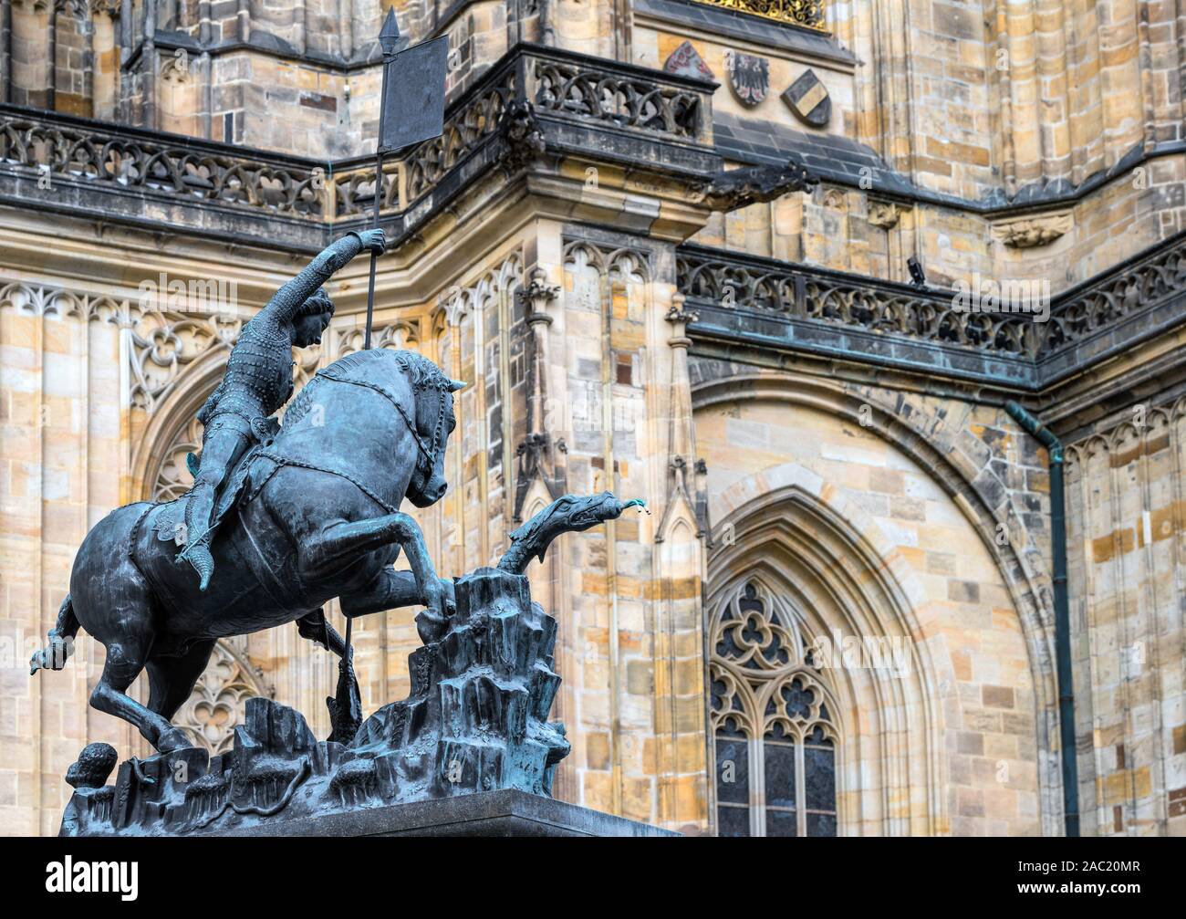 Statue of St George at Prague castle Stock Photo - Alamy