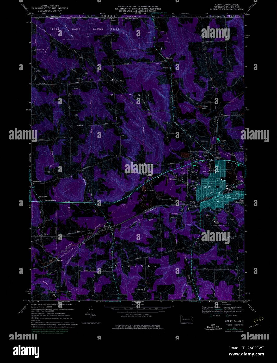 Corry pennsylvania map hi-res stock photography and images - Alamy