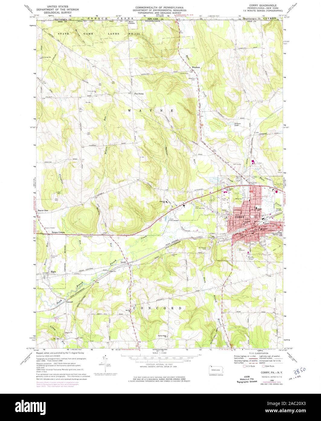 Corry pennsylvania map hi-res stock photography and images - Alamy