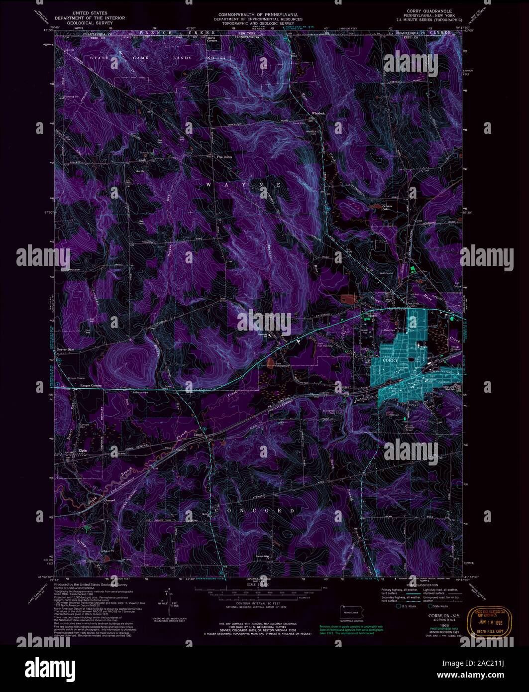 Corry pennsylvania map hi-res stock photography and images - Alamy