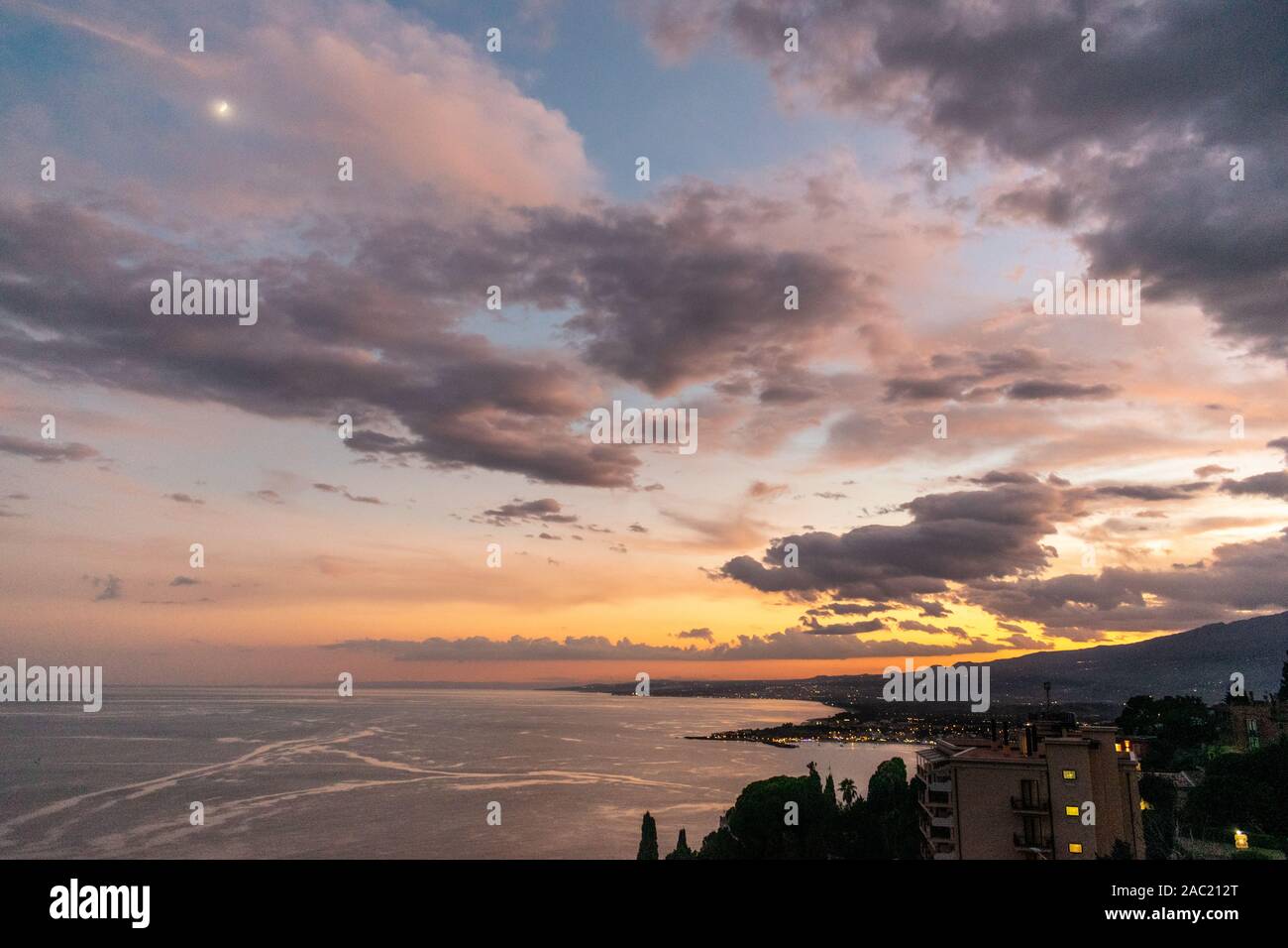 Sunset in Sicily, Italy Stock Photo - Alamy