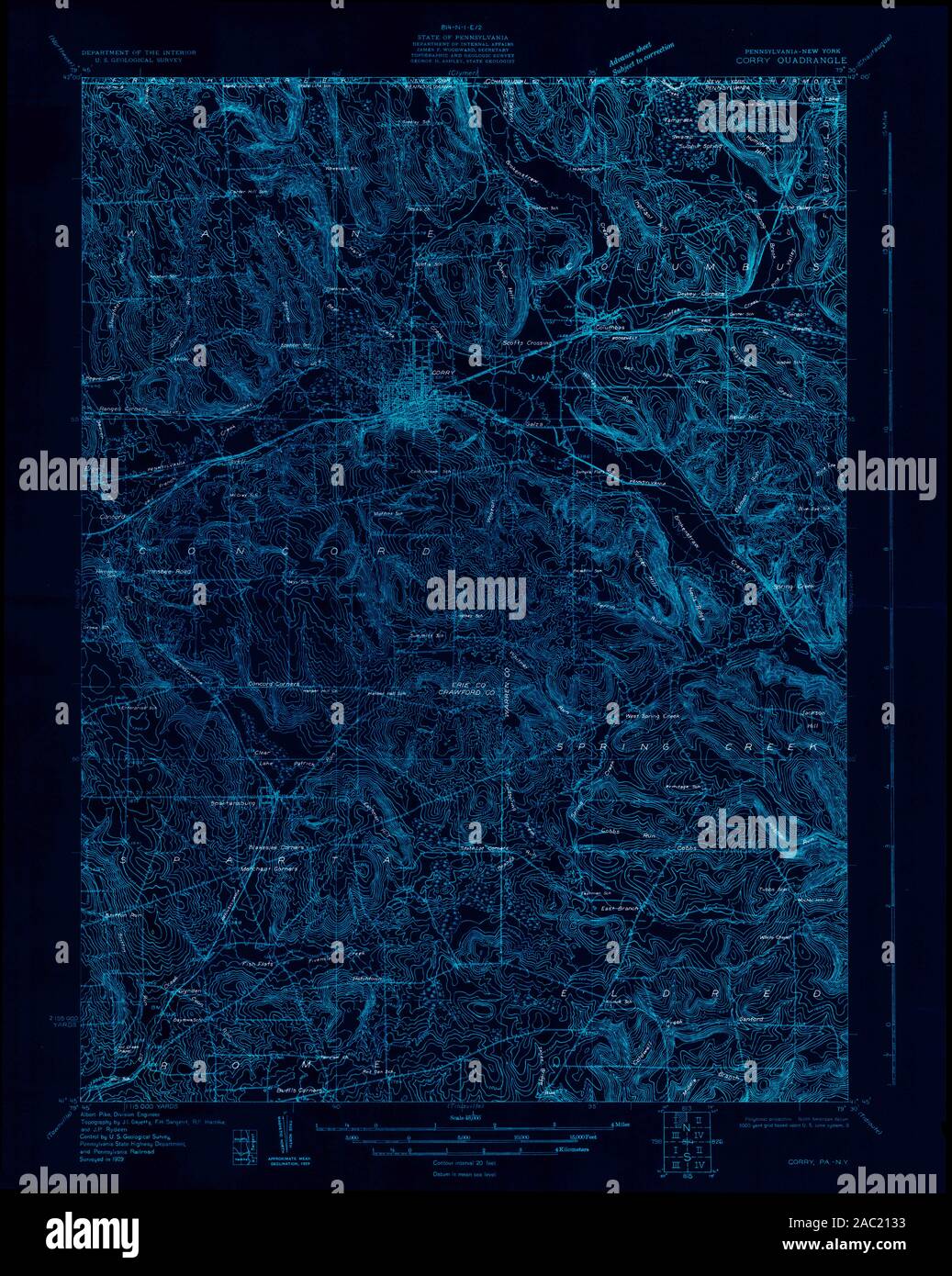 Map of corry hi-res stock photography and images - Alamy
