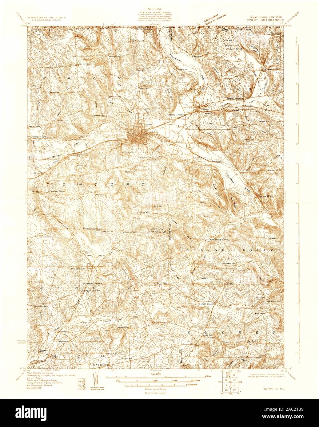 Corry pennsylvania map hi-res stock photography and images - Alamy