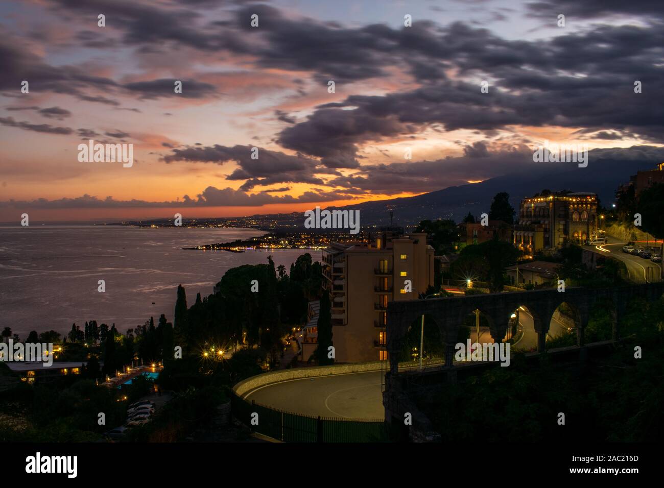 Sunset in Sicily, Italy Stock Photo - Alamy
