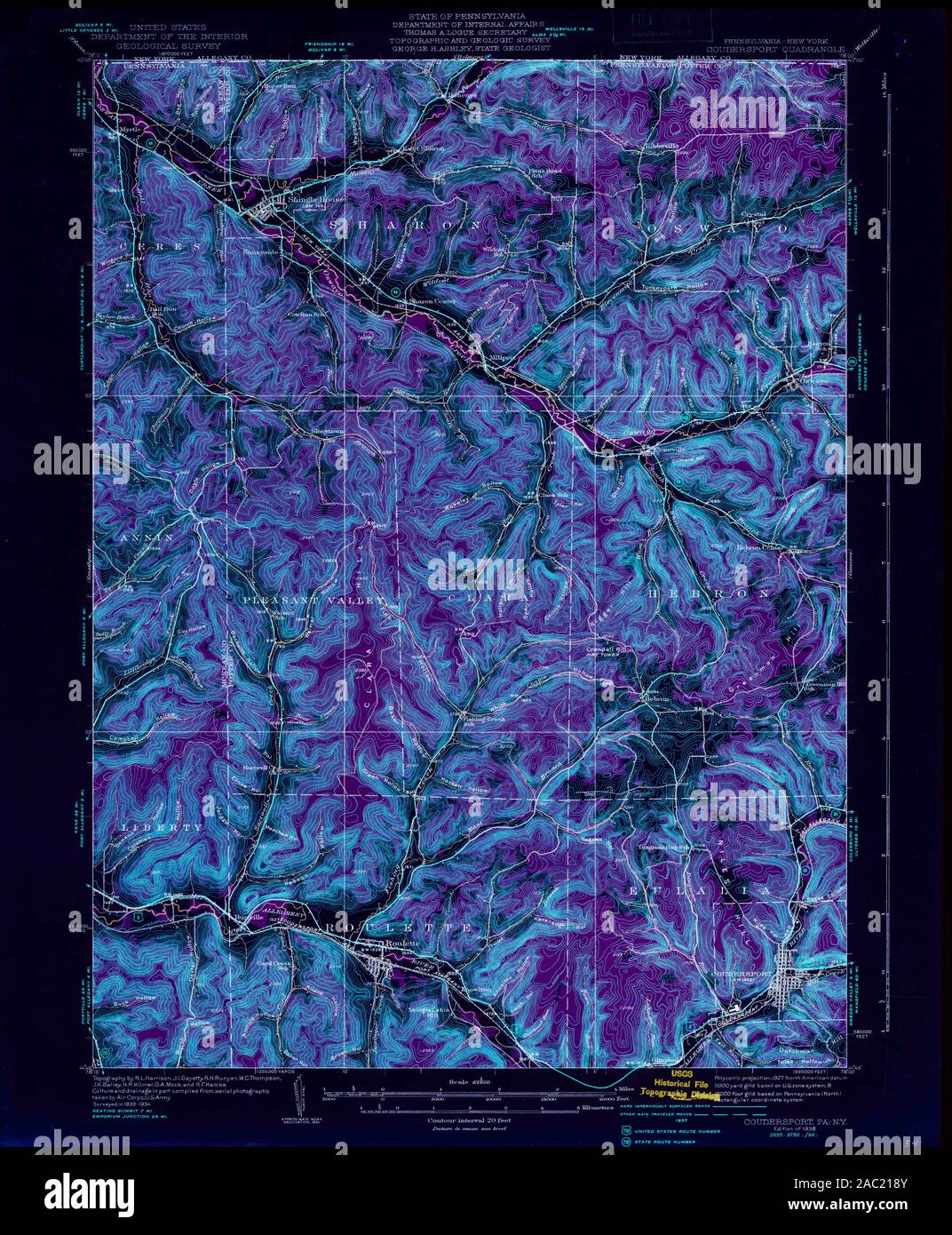 Coudersport pennsylvania map hi-res stock photography and images - Alamy