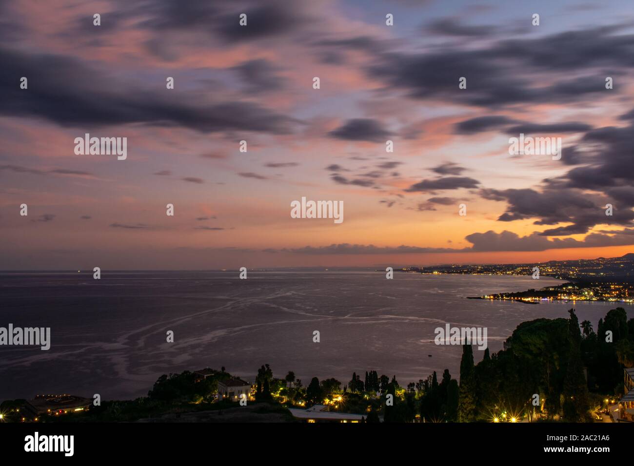 Sunset in Sicily, Italy Stock Photo - Alamy
