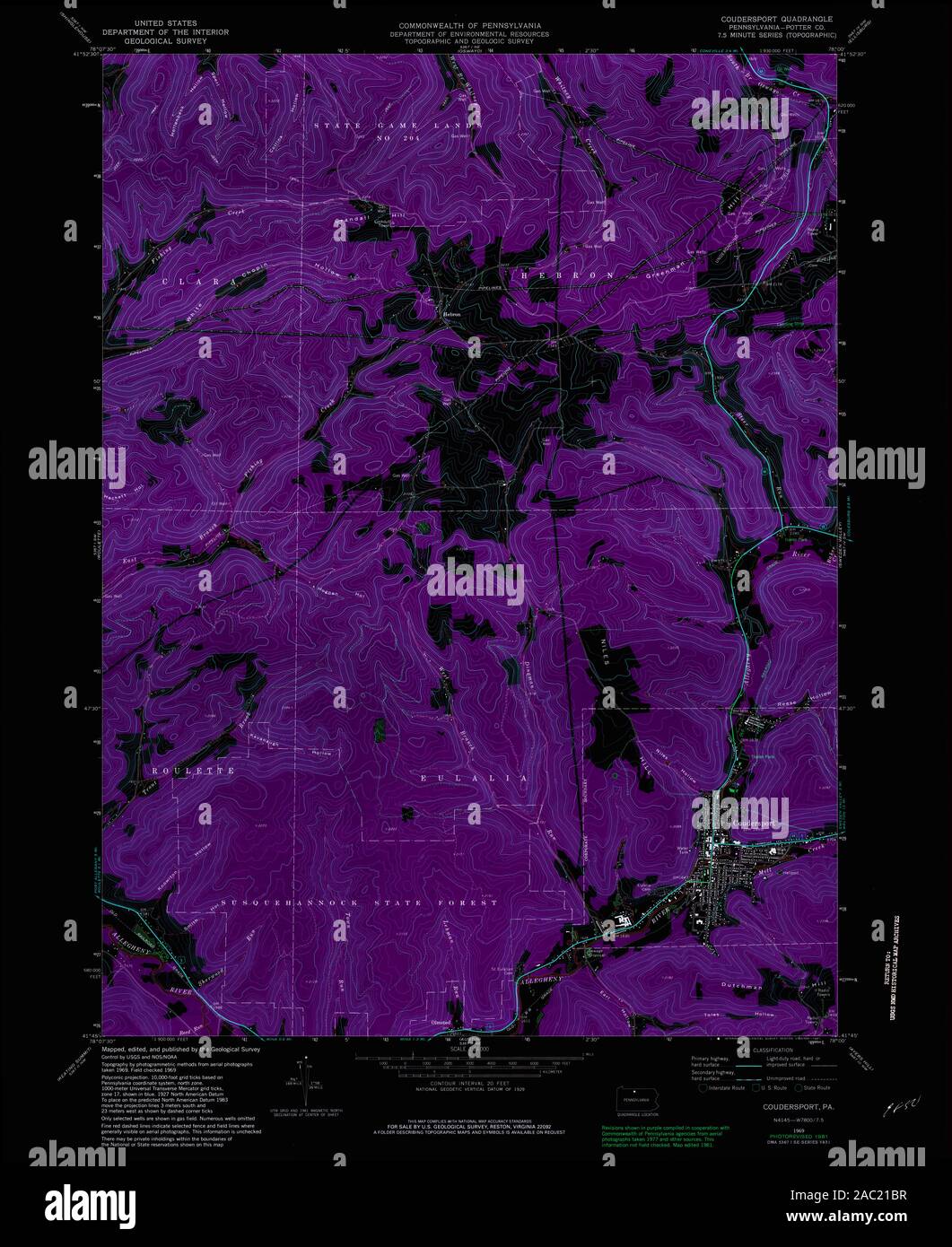 Coudersport pennsylvania map hi-res stock photography and images - Alamy