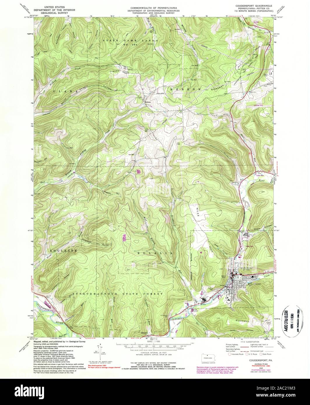 Map of coudersport hi-res stock photography and images - Alamy