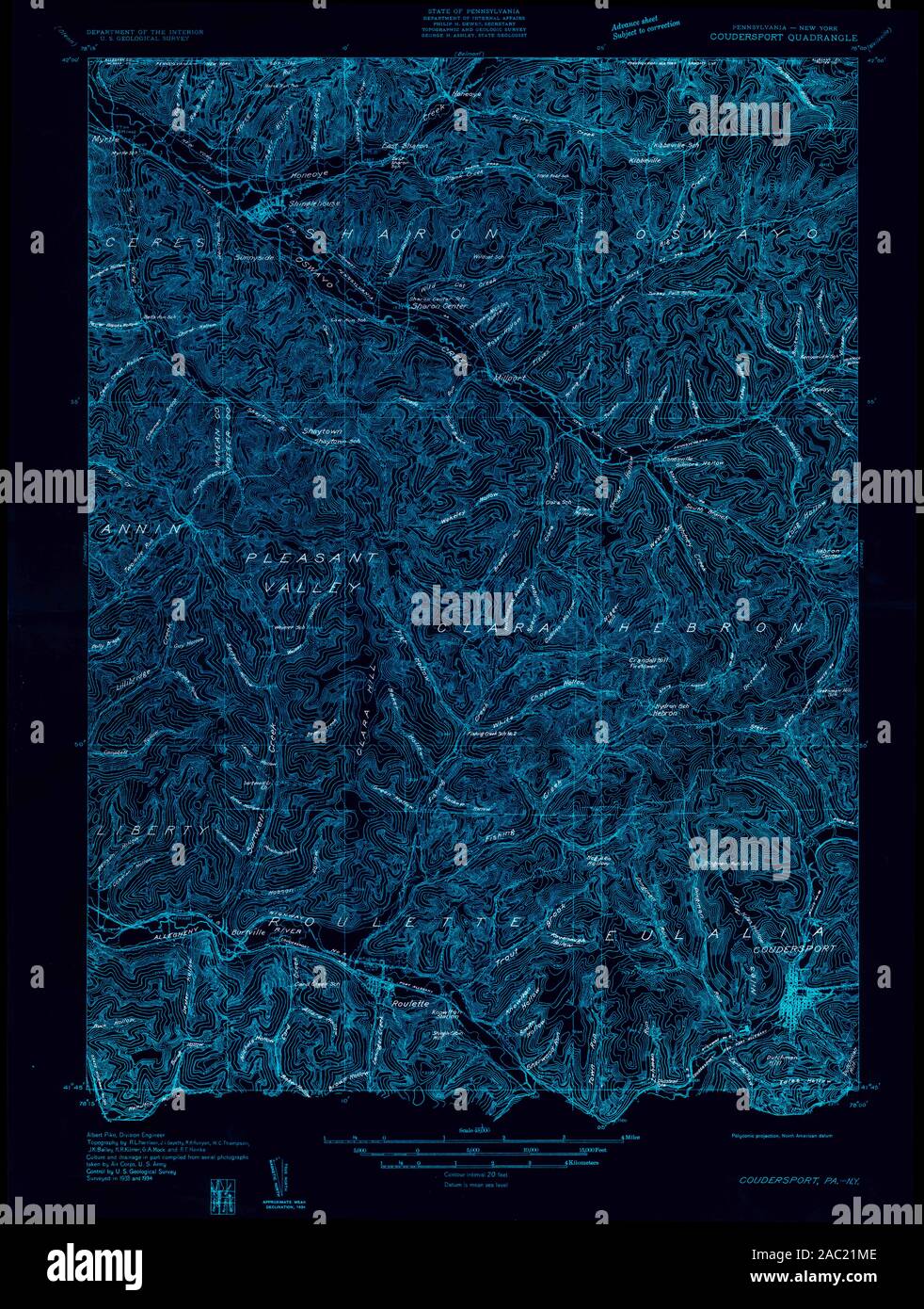 Coudersport pennsylvania map hi-res stock photography and images - Alamy