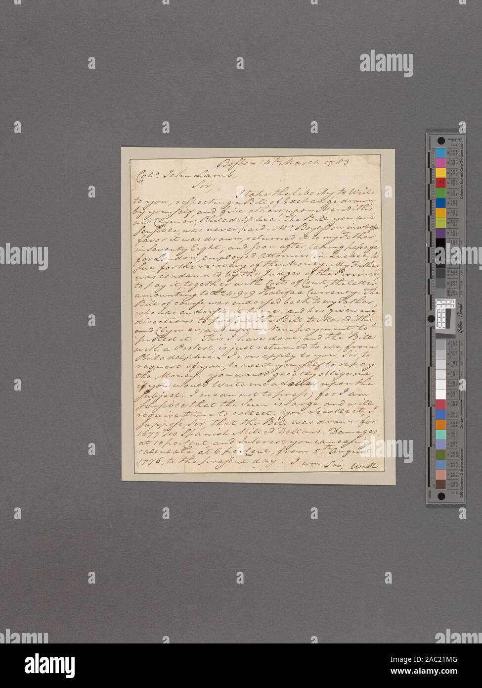 Freeman, James Boston To Col John Lamb Freeman, James. Boston. To Col ...