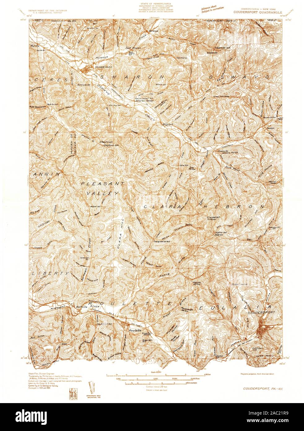 Map of coudersport hi-res stock photography and images - Alamy