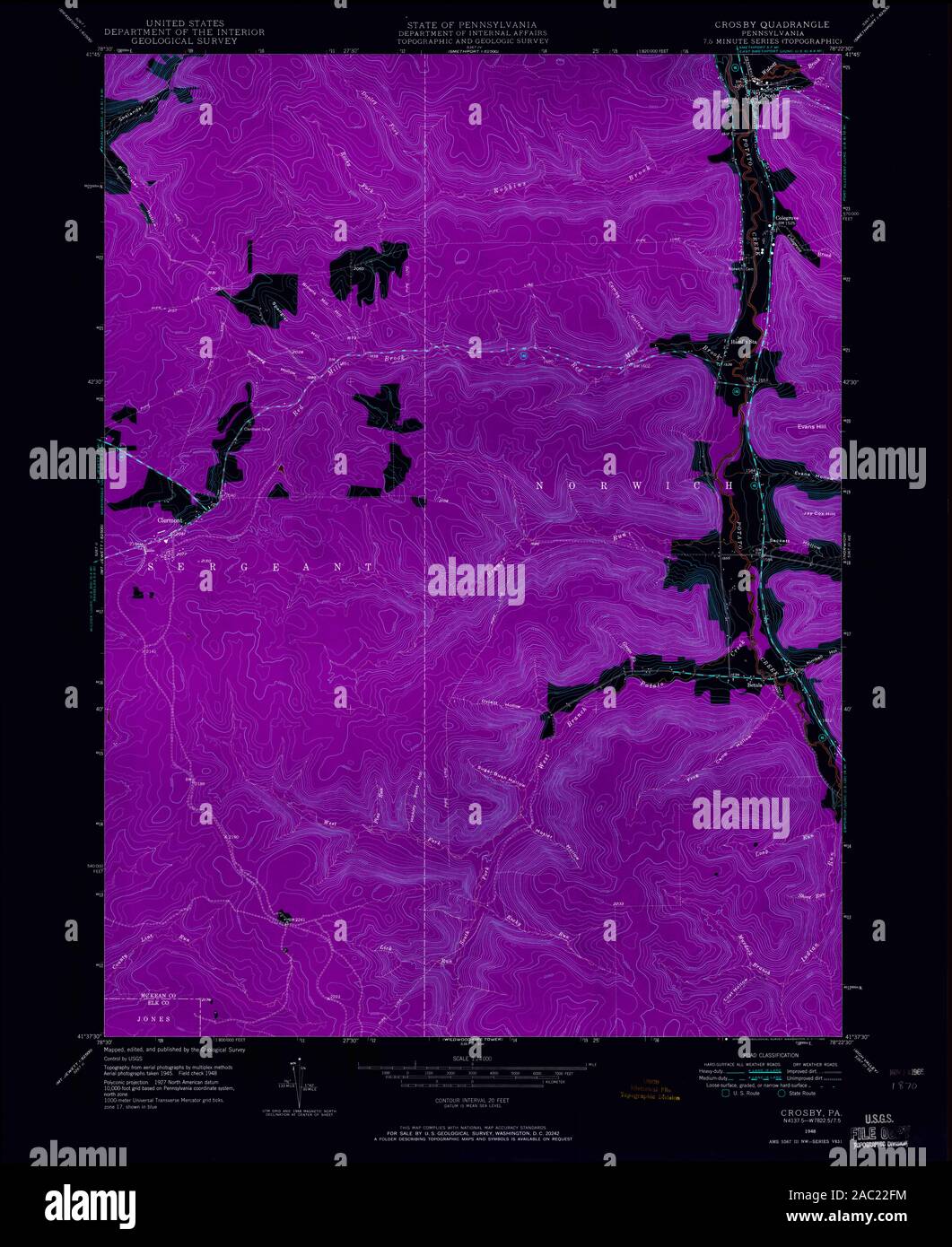 Crosby pennsylvania map hi-res stock photography and images - Alamy