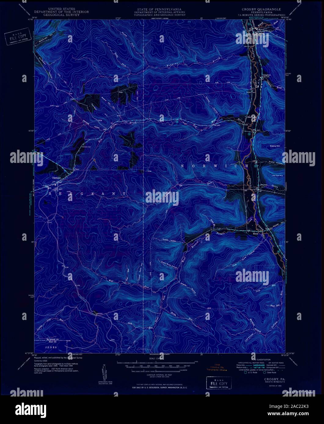 Crosby pennsylvania map hi-res stock photography and images - Alamy