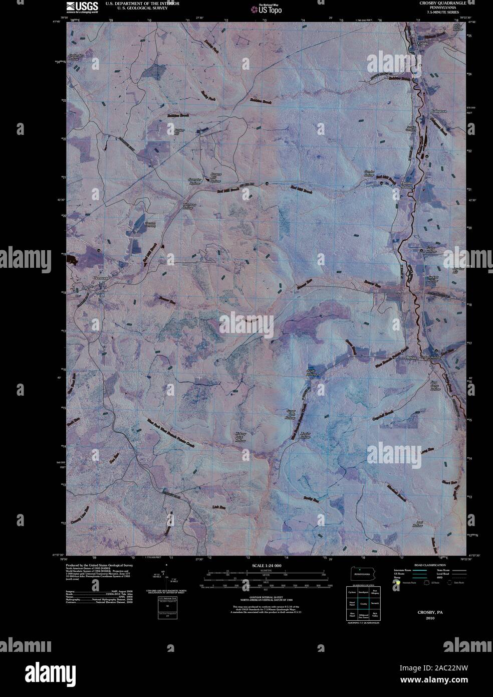 Crosby pennsylvania map hi-res stock photography and images - Alamy