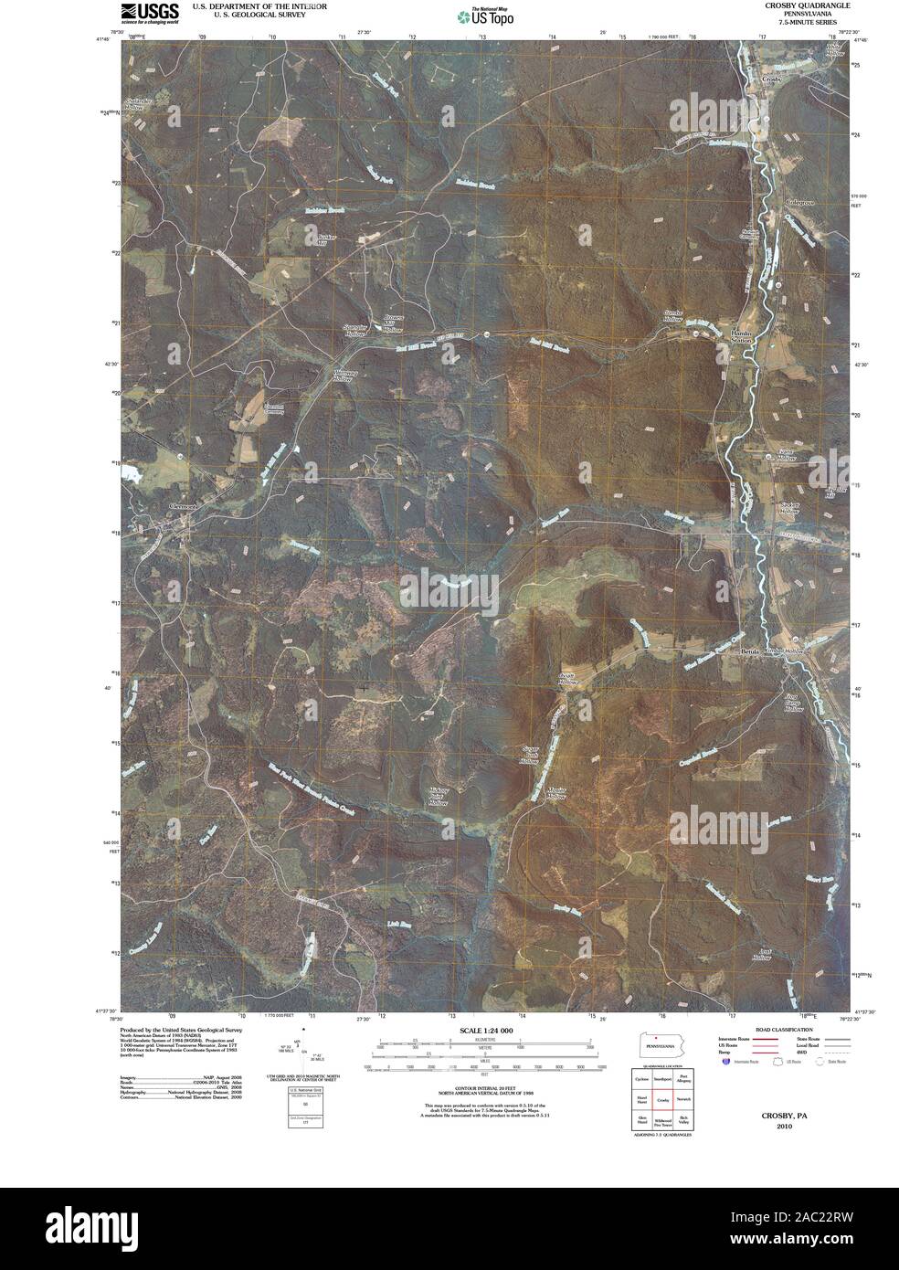 Crosby pennsylvania map hi-res stock photography and images - Alamy