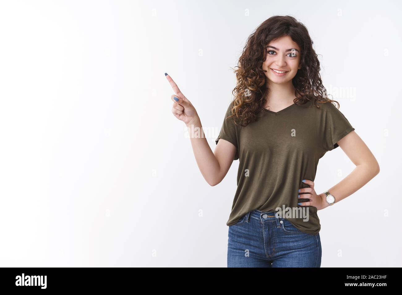 Friendly-looking charming determined cute armenian girl performing ...