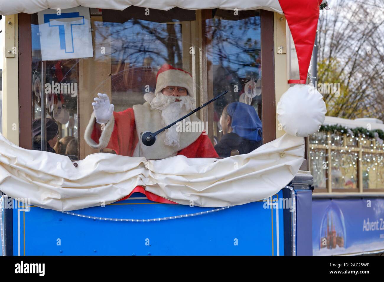 Zagreb, Croatia. 30th November 2019. The Merry Christmas Tram driven by ...